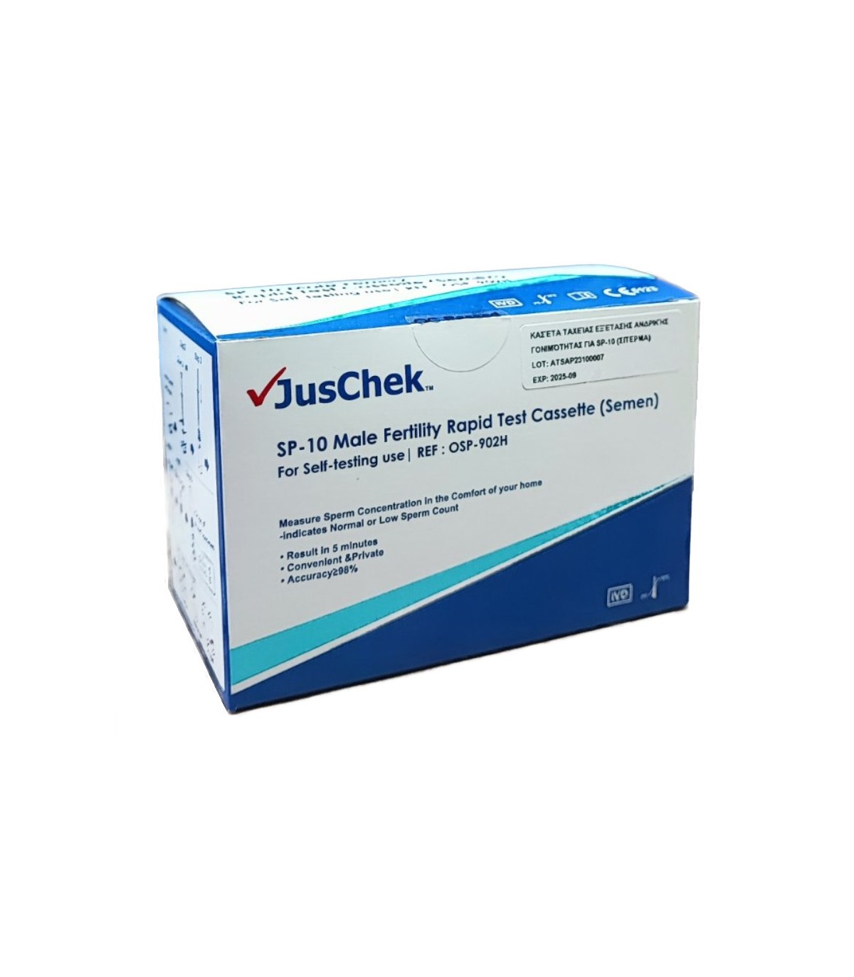 JusChek SP-10 + 20 ovulation + 5 pregnancy test strips - HomeTest.gr